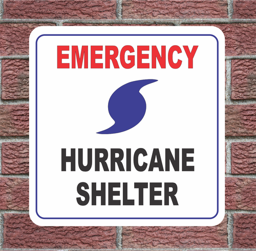 EMERGENCY HURRICANE SHELTER Metal Sign Highway Street Road Storm FREE ...