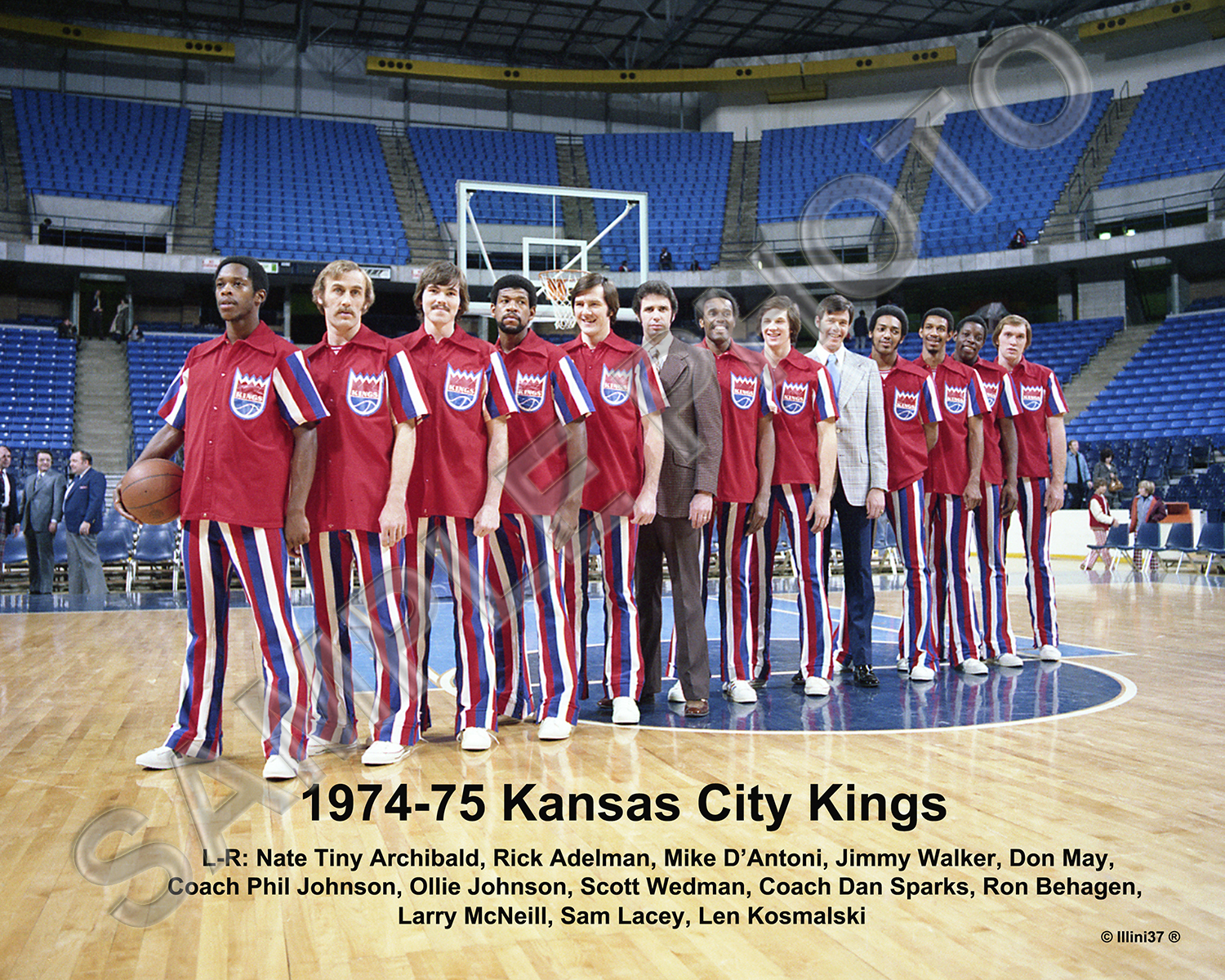 1974-75 KANSAS CITY KINGS NBA TEAM 8X10 GLOSSY PHOTO TINY ARCHIBALD ...