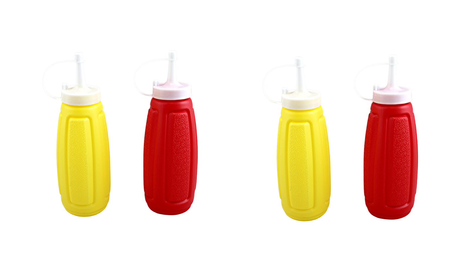 4-Piece Ketchup & Mustard Squeeze Bottles Set, 10oz, Red & Yellow, free ...