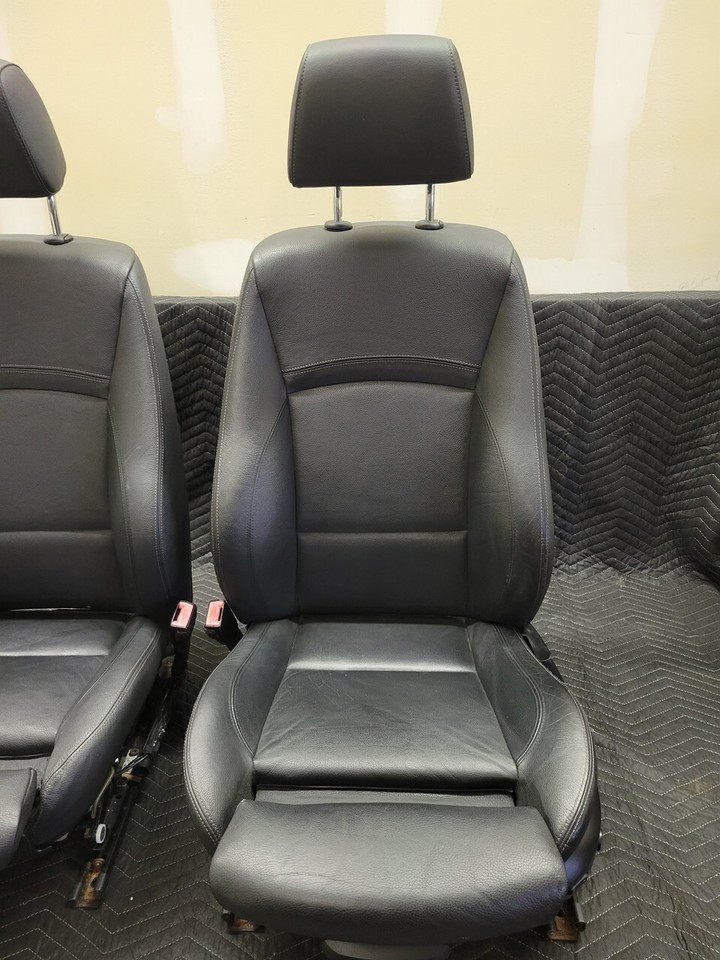 BMW E90 3-Series LCI Heated Leather Sport Seats Pair Black 52107246857 ...