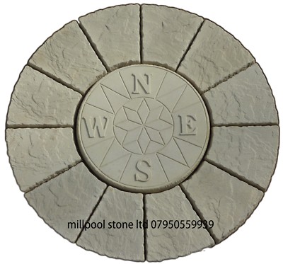 1.2m Buff Compass Rotunda Circle Patio Paving Flags slabs [Delivery ...