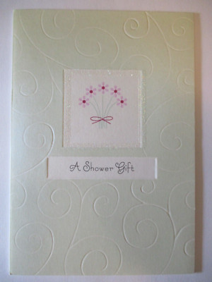 Hallmark Bridal Shower Greeting Card Green Cardstock Pink Flowers ...