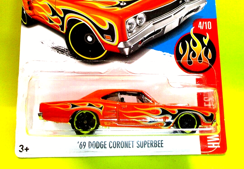 '69 Dodge Coronet Superbee - Orange w/Flames..'16 Hot Wheels | eBay