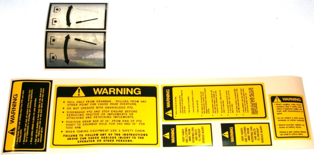 Safety/PTO Decal Kit for Ford Tractor 2000 3000 4000 5000 2600 3600 ...