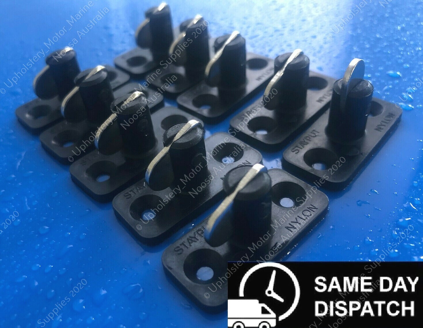 STAYPUT FASTENER VERTICAL T TOGGLES EYELET BOAT COVERS BLACK 10 PACK ...