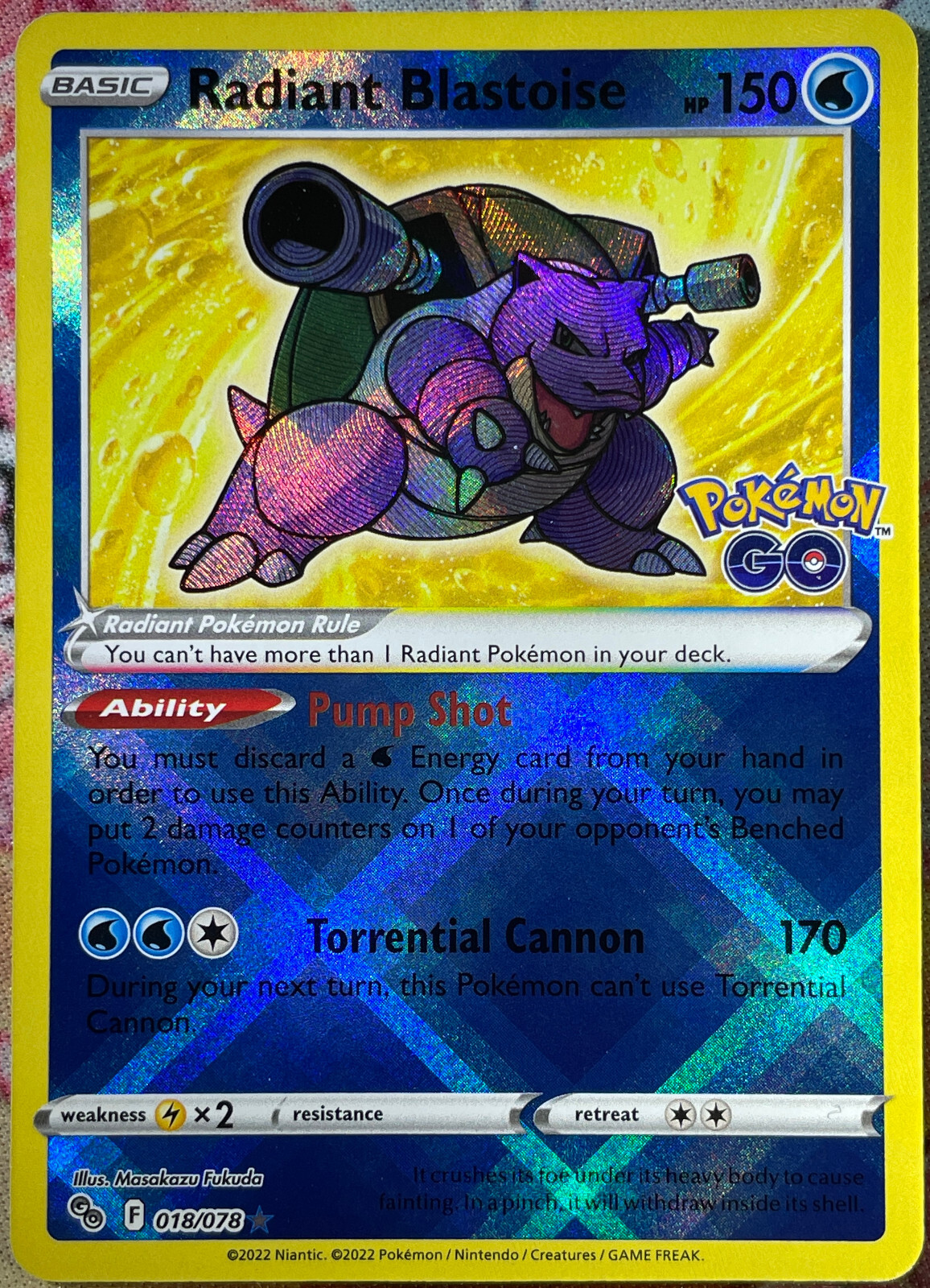 Pokemon TCG - Radiant Blastoise Rare - 018/078 - Pokemon Go | eBay