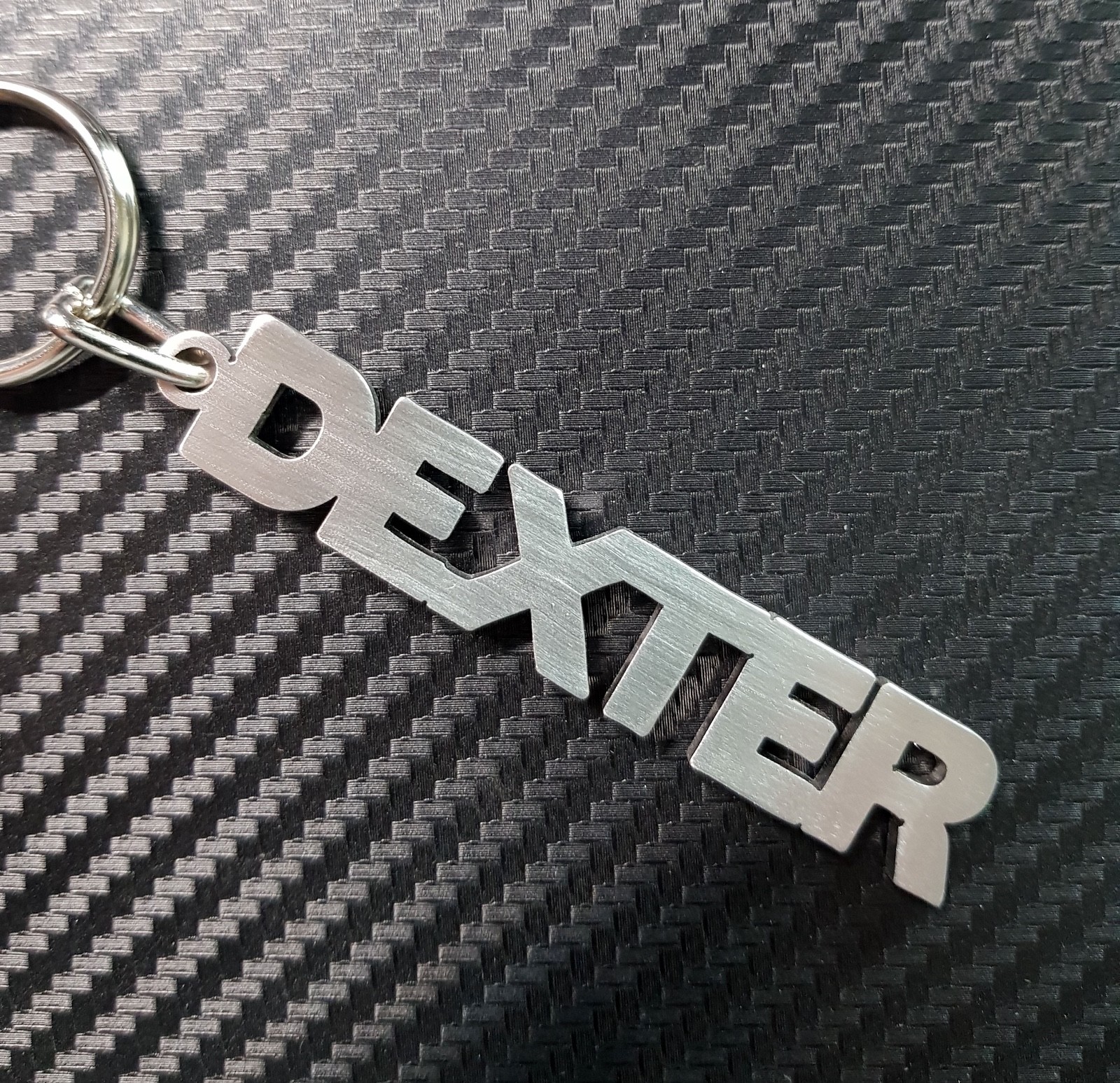 DEXTER Keyring Keychain Key Fob Stainless Steel Name Gift | eBay
