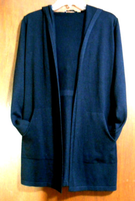 Cyrus Women's long cardigan open front sweater, black, size Small NWT ...