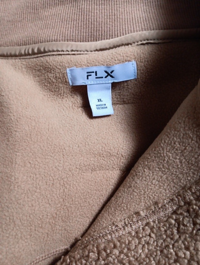 FLX Vest Women XL Boucle Mixed Media Snap Front Fleece Lined Camel NWT ...