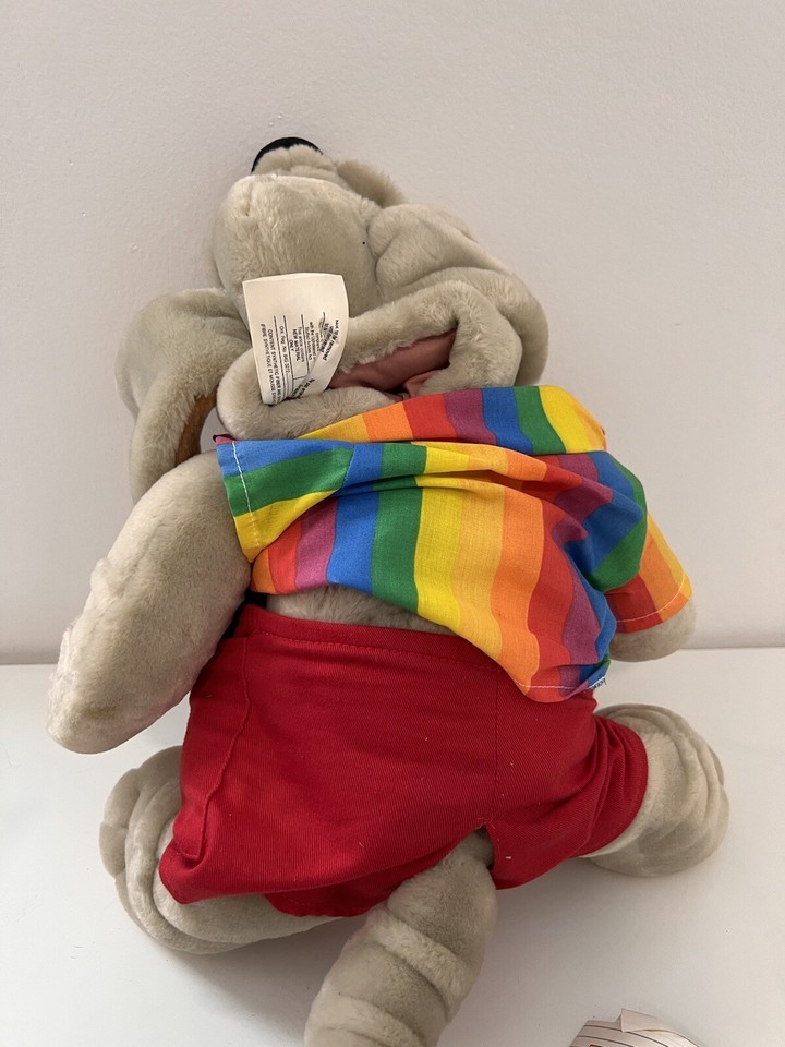 Talking Wrinkles Dog Electronic Puppet Vintage 1986 with Bone & Box ...