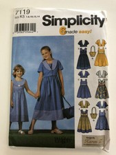 Simplicity Sewing Pattern 7119 Girls Dress Jacket Bag Uncut Sz 7 8 10 ...