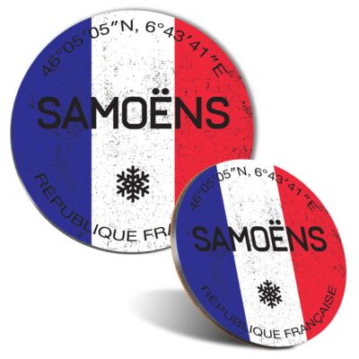 Mouse Mat & Coaster Set Samoëns France Flag Circle #60047 | eBay UK