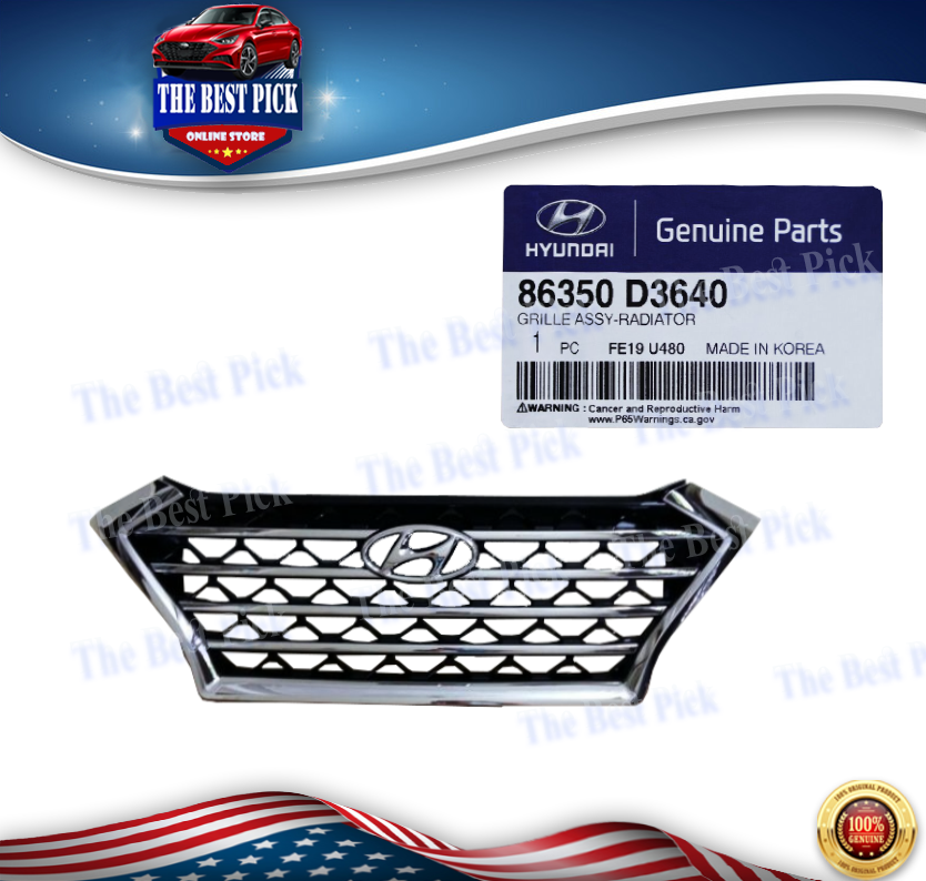 GENUINE Radiator Grille Chrome W/O Camera for 19-21 Hyundai Tucson ...