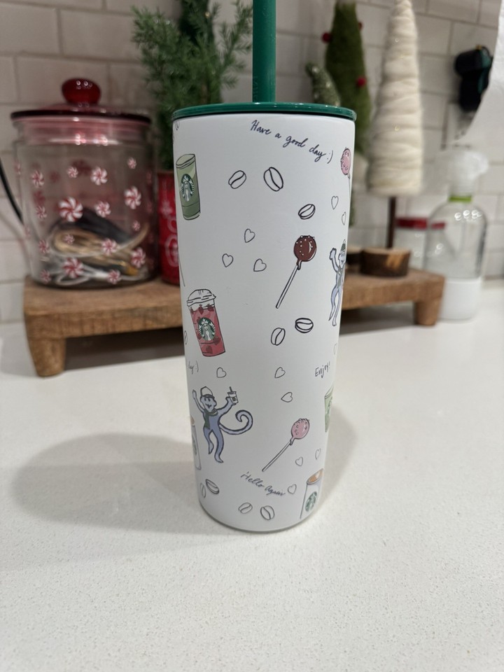 Starbucks X Roller Rabbit Stainless SteelTumbler Cup Holiday Christmas ...
