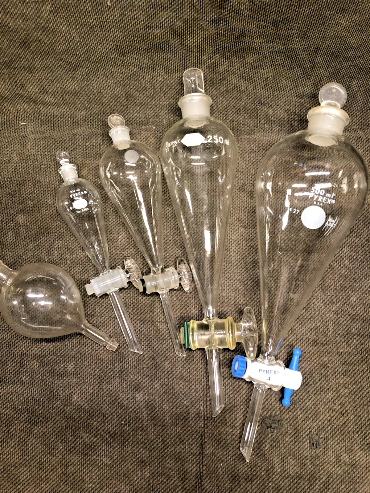LOT 5 each Glass Separatory Funnel NICE!! | eBay