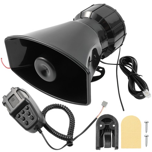 Horn Siren Megaphone Loud + MIC Speaker 7 Sounds Car Vehicle Truck Van ...