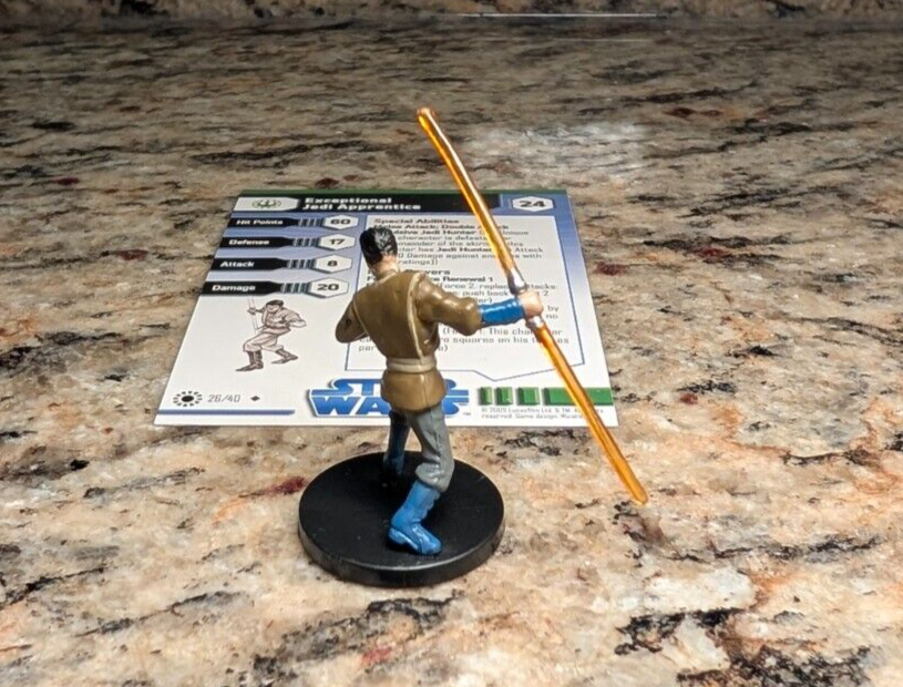 WOTC Star Wars Miniatures - Exceptional Jedi Apprentice #26 w/ Card | eBay