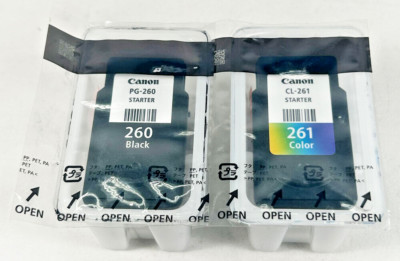 2PK GENUINE Canon PG-260 CL-261 STARTER Ink for PIXMA TR7020 TS5320 ...