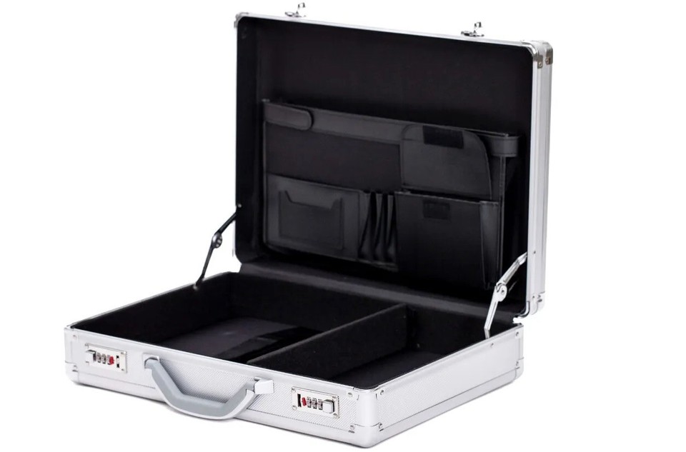 Pro Aluminium Large Deep Executive Laptop Padded Briefcase Attache Case ...