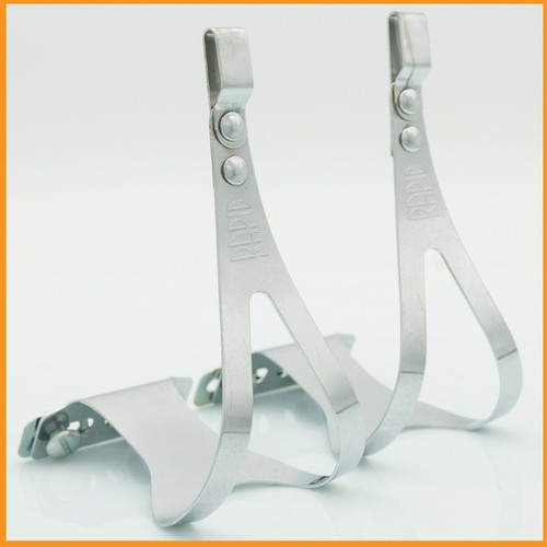 NOS ALE RAPID LARGE TOE CLIPS pedals vintage old 70s 80s steel chrome ...