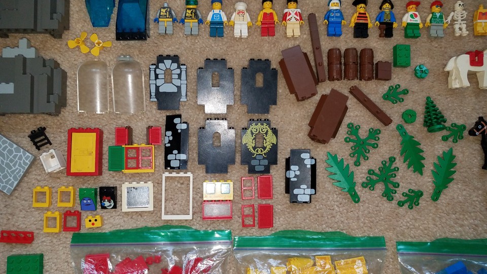 🟢1990's Vintage Lego Brick Set Bulk Lot 4lbs of bulk rare pieces & mini ...