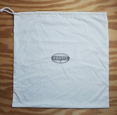 Fossil Dust Bag Cream Cover Drawstring Travel Storage 17.5x17.5 Silver Logo A303 | eBay