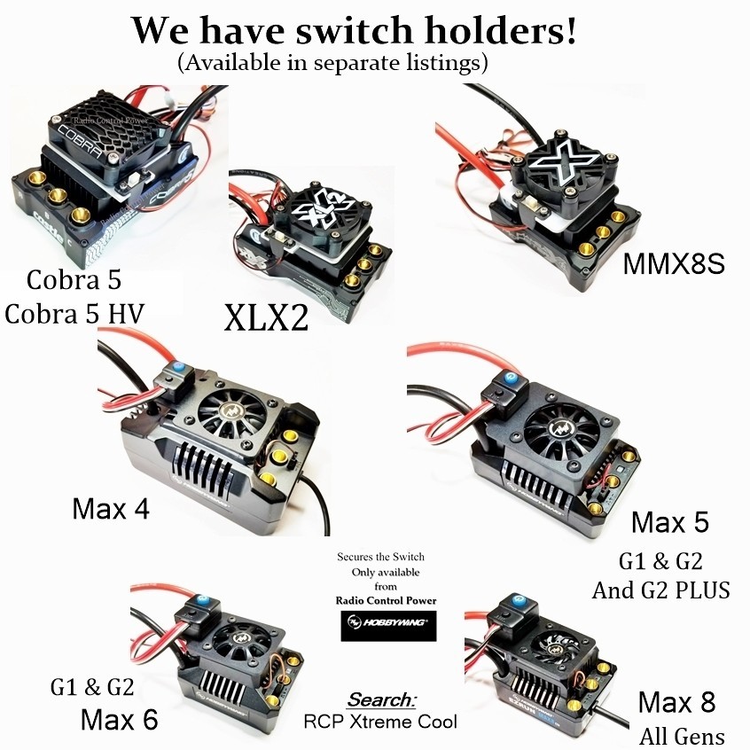 RCP Xtreme Cool Hobbywing Max 5 ESC On & Off Switch Holder G1 & G2 AND ...