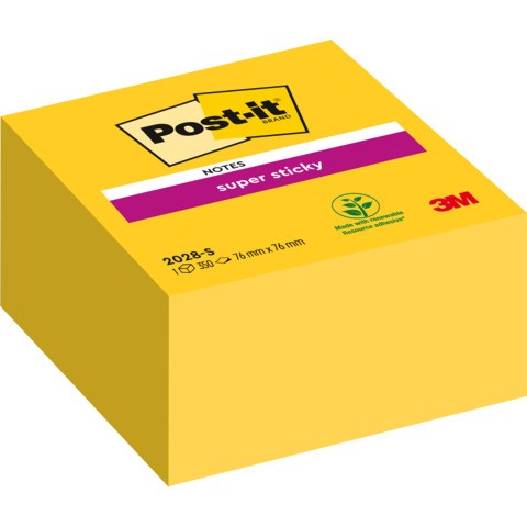 Foglietti riposizionabili Post-it® Cubo Super Sticky Notes 76x76 mm ...