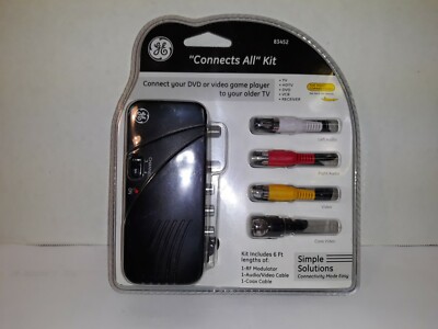 GE RF-Modulator-Connects All Kit Older TV DVD VCR-Video Gm All Cables ...