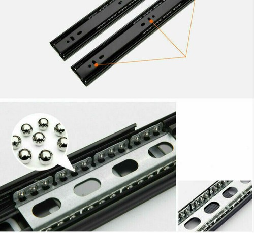 1 Pair Drawer Slides Runner Rail Ball Bearing Soft Full Extension 3 ...