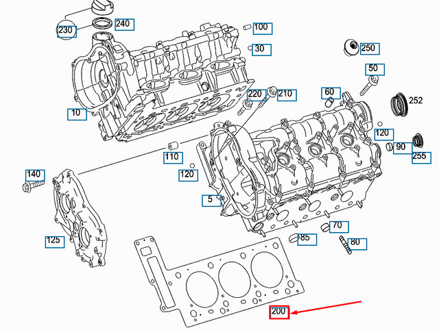 Mercedes-Benz E W211 Left Cylinder Head Gasket A2720161520 OEM for sale ...