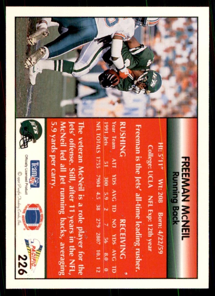1992 Pacific Freeman McNeil Football Cards #226 | eBay