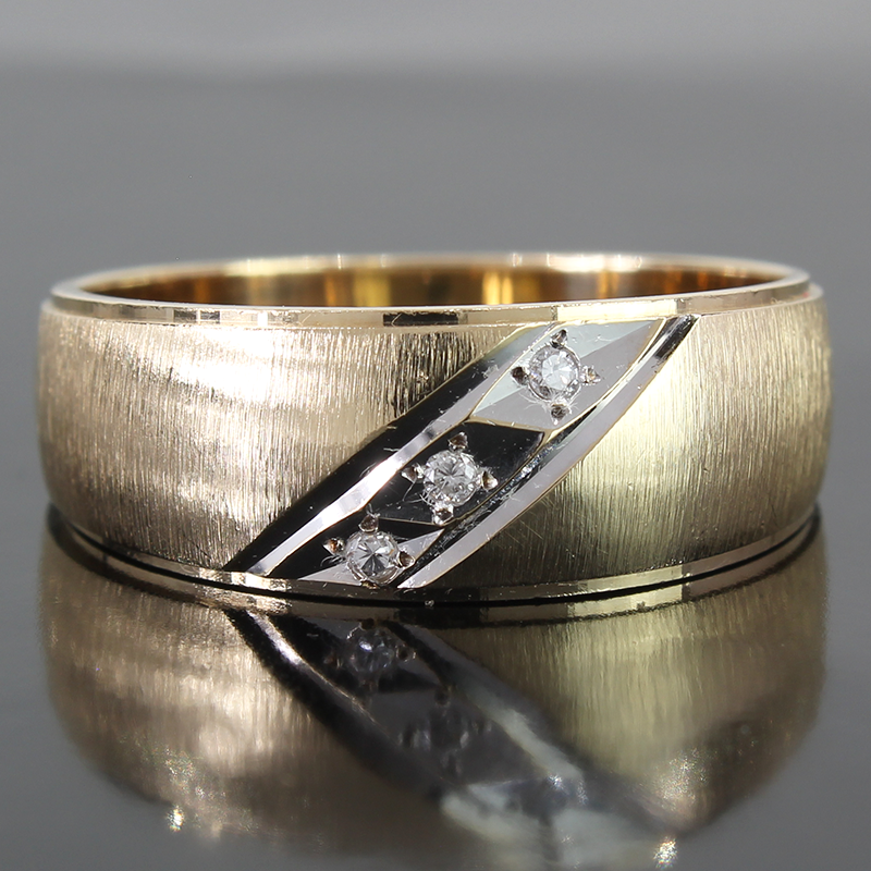Old School Mens Diamond Rings 1 Ct Mens Diamond 5 Stone Wedding Ring