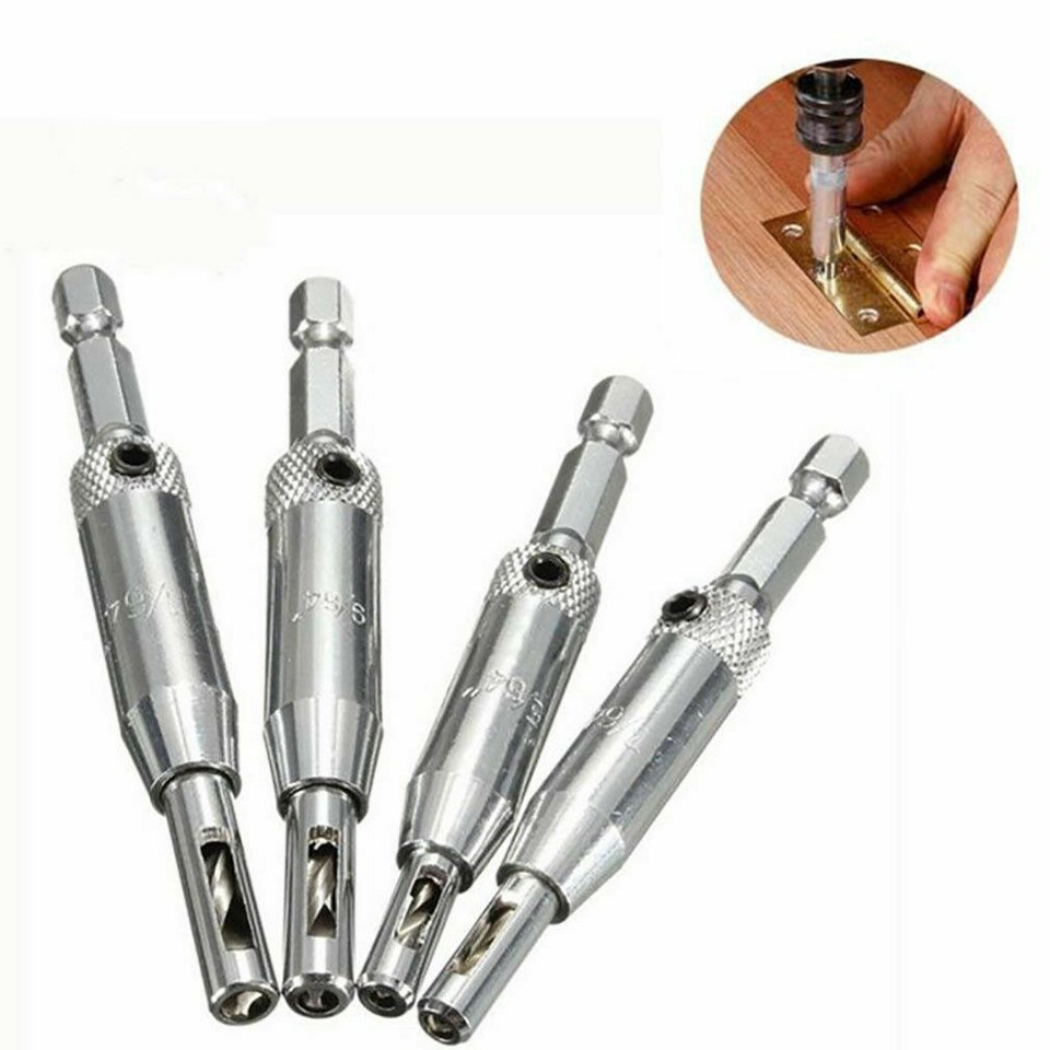 5x Door Lock Hinge Drill Bit Set Self Centering Hinge Drill Bit For ...