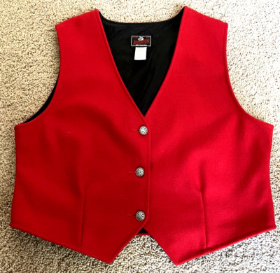 VINTAGE RED Wool VEST Johnson Woolen Mills Luxury | eBay