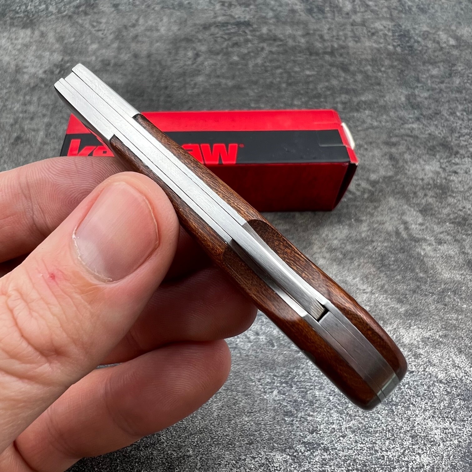 Kershaw Genuine Brown Wood Handles Small Folding Blade Lockback Pocket ...