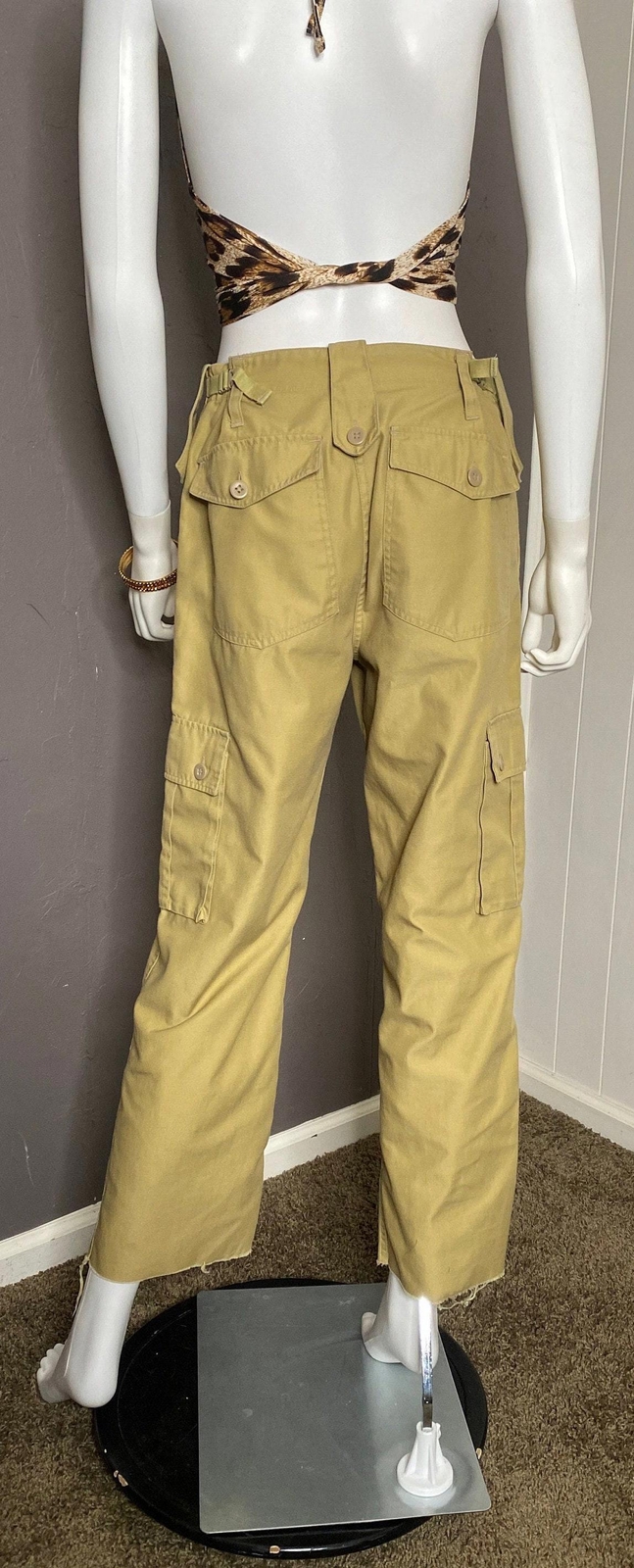 80's Vintage Tan Military Cargo Pants Size 31W - Gem