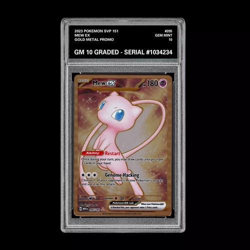 Graded 10 Pokemon 151 Mew EX #205/165 Gold Metal Ultra Premium ...