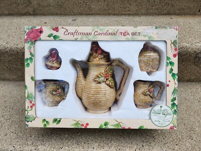 NEW VINTAGE CRAFTSMAN LILY CREEK CARDINAL TEA SET BOXED. Christmas | eBay