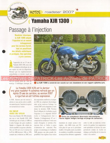 YAMAHA XJR 1300 2007 Joe Bar Team Fiche Moto #008552 | eBay