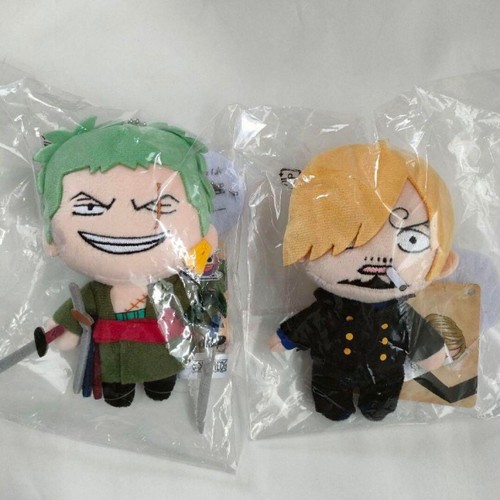 ONE PIECE Zoro Sanji Plush Mascot Comes with Famous Line Charm Jamp ...