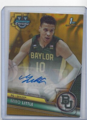MIRO LITTLE 2023-24 BOWMAN CHROME UNIVERSITY 1ST GOLD LAVA REFRACTOR ...