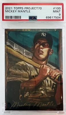 2021 Topps Project 70 Mickey Mantle Andrew Thiele #100 PSA 9 💎 PSA Low ...