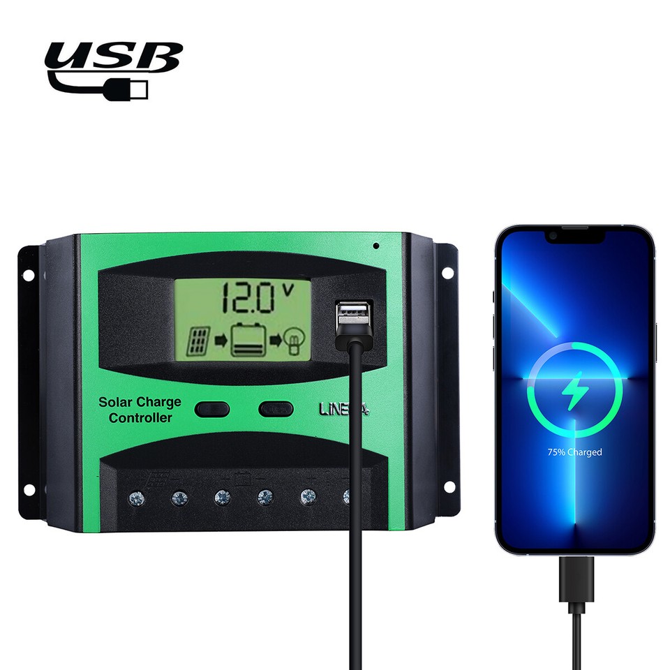 PWM Solar Charge Controller PV Solar Panel Inverter Off-Grid System ...