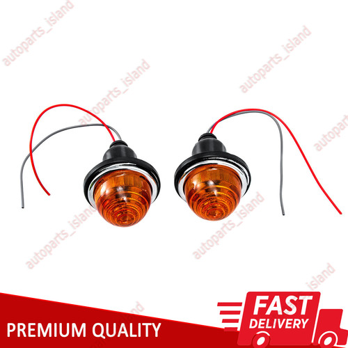 2 X Mini Front Rear Yellow Indicator Lamps Lights FOR LAND ROVER LUCAS ...