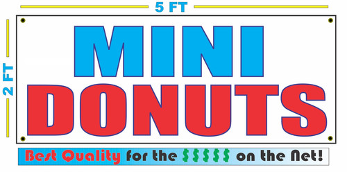 MINI DONUTS Banner Sign NEW Larger Size Best Quality for The $$$ Fair ...
