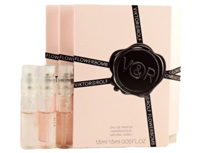 V&R VIKTOR & ROLF FLOWERBOMB EDP 1.2ml .04fl oz x 3 PERFUME SPRAY ...