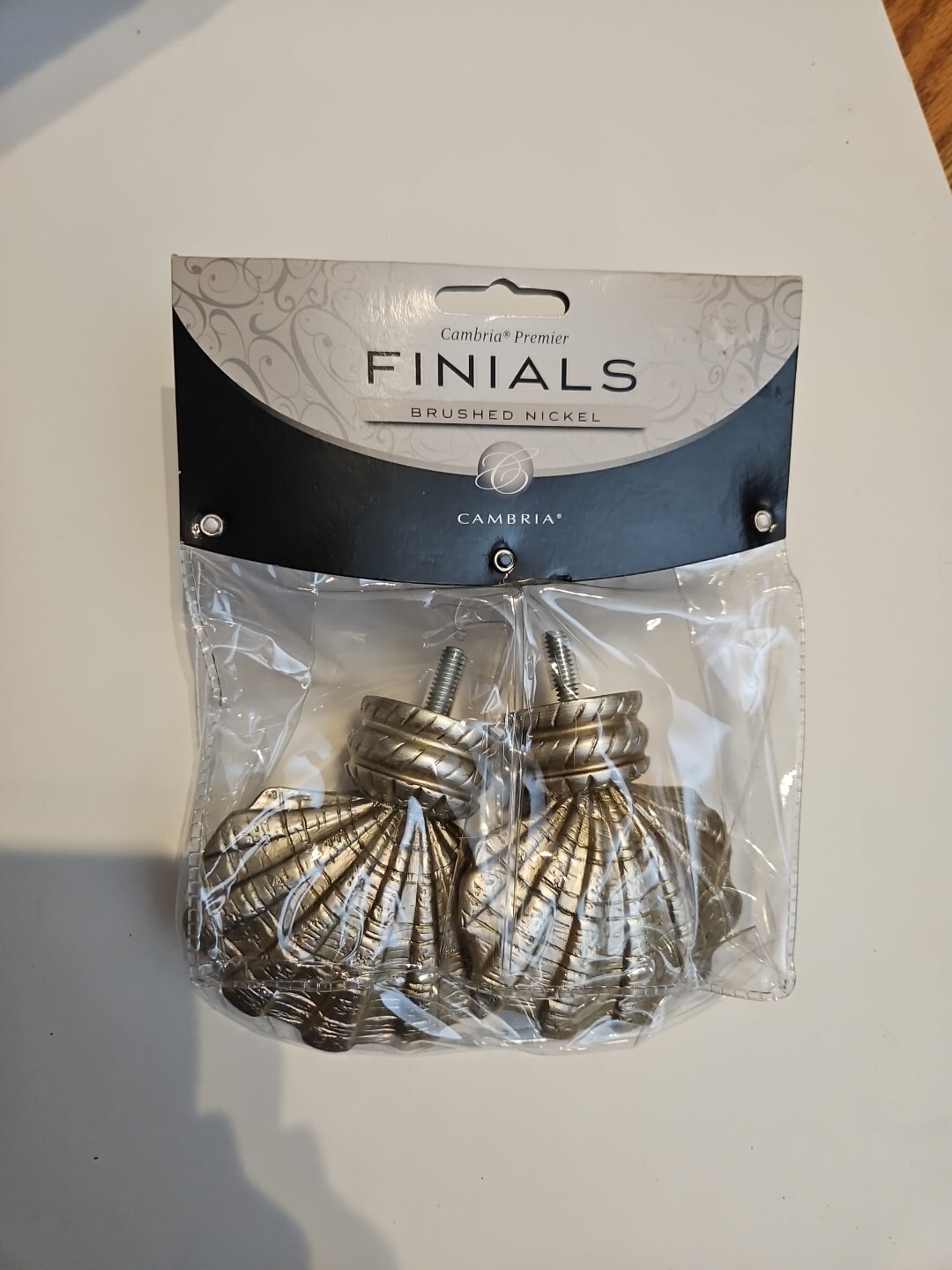 Cambria Premier Finials Brushed Nickel Pair Of Sea Shells New | eBay