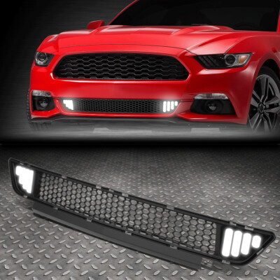 [LED DRL]FOR 15-17 FORD MUSTANG HONEYCOMB MESH FRONT LOWER BUMPER ...