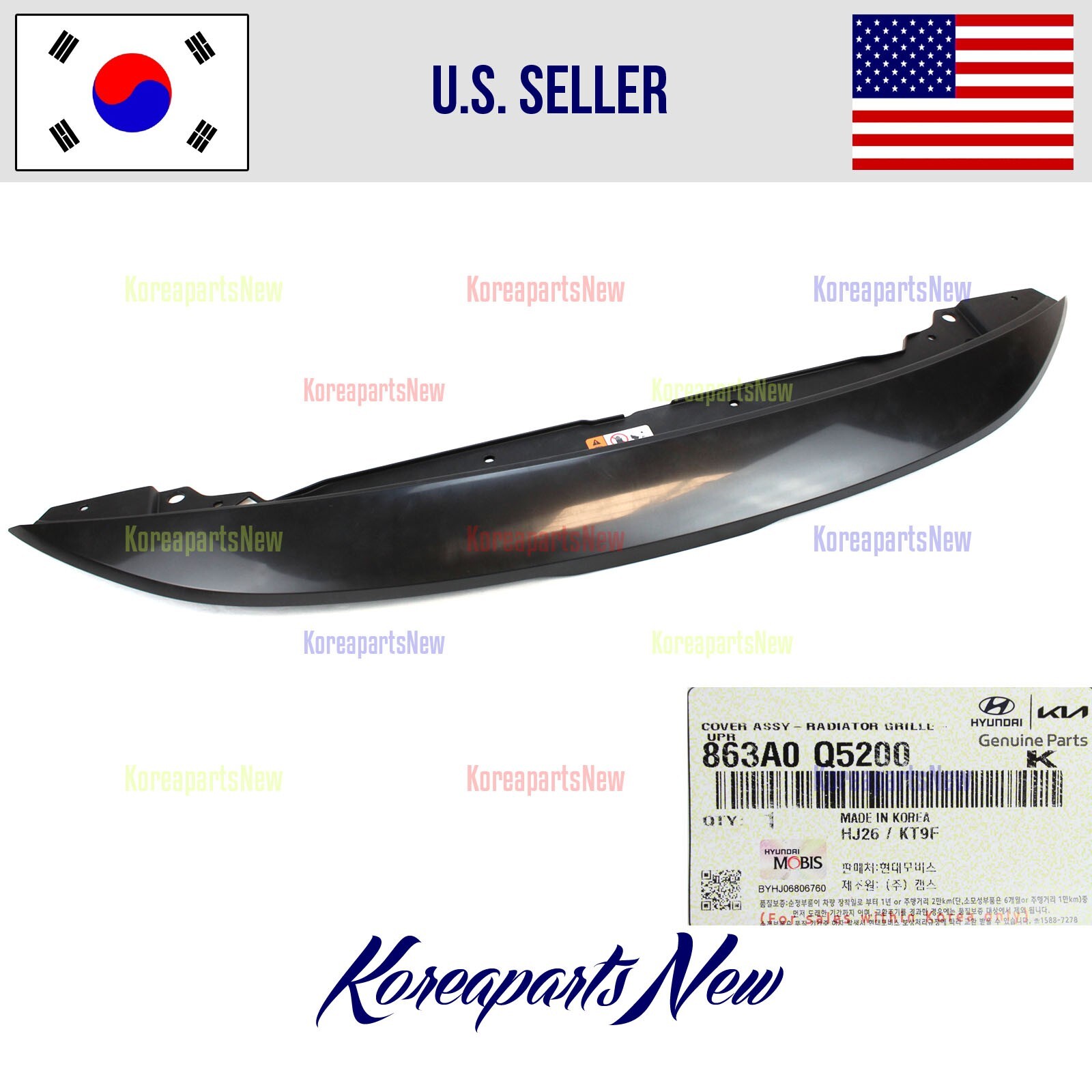 Front Bumper Upper Grille Molding Cover 863A0Q5200 ⭐OEM⭐ Kia Seltos ...